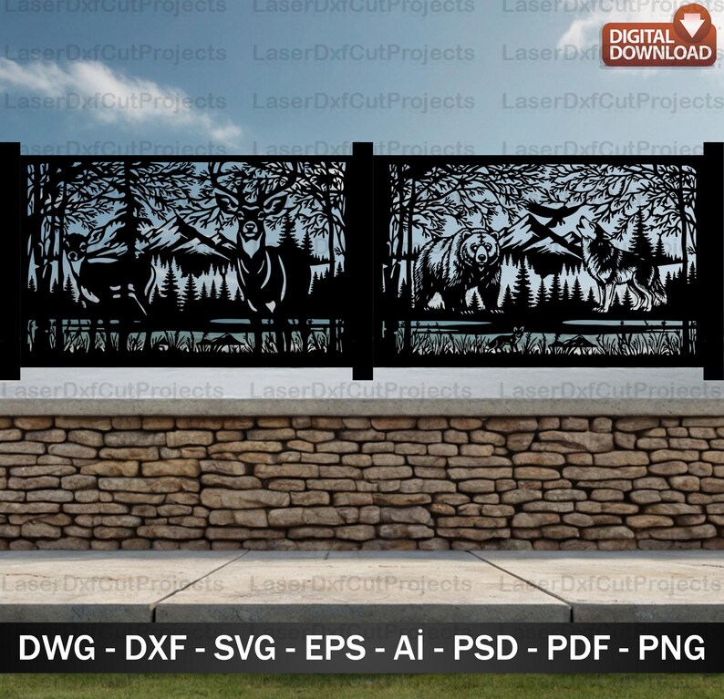 Wildlife Animal Panels: Laser Cut Vector Art (digital Download, DXF SVG ...