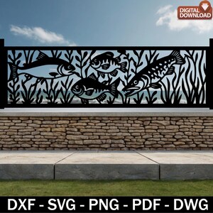 Fish Panel SVG DXF: Wildlife Vector Art for CNC Laser Cut (digital ...