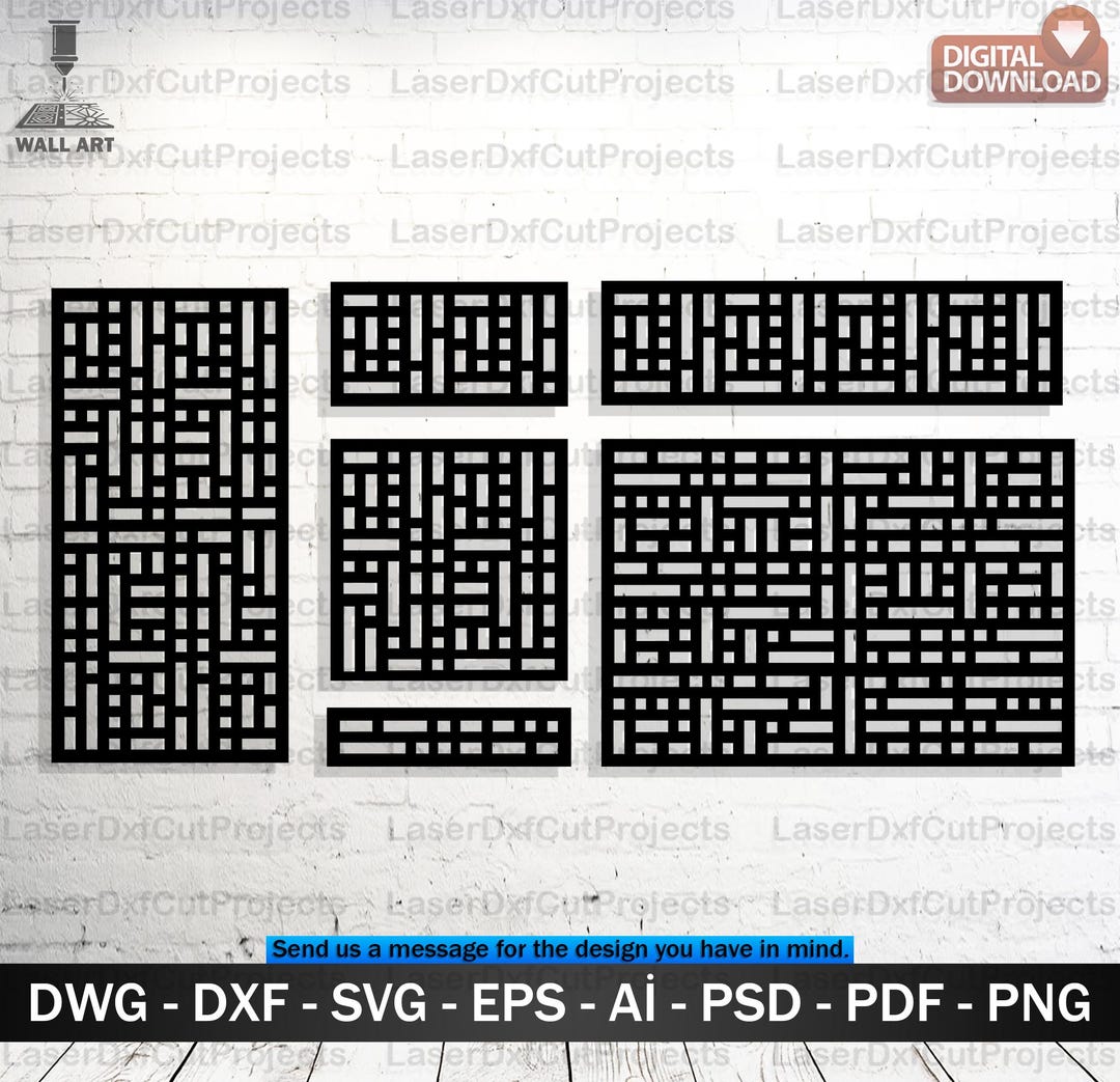 CNC Gate Grill Panels SVG DXF – Laser Cut Divider, Separator & Balcony ...