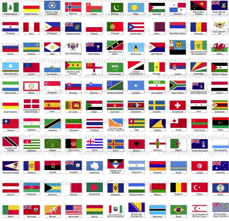 287 World Flag SVG Bundle Country Flags PNG SVG Patriotic Vector Files ...