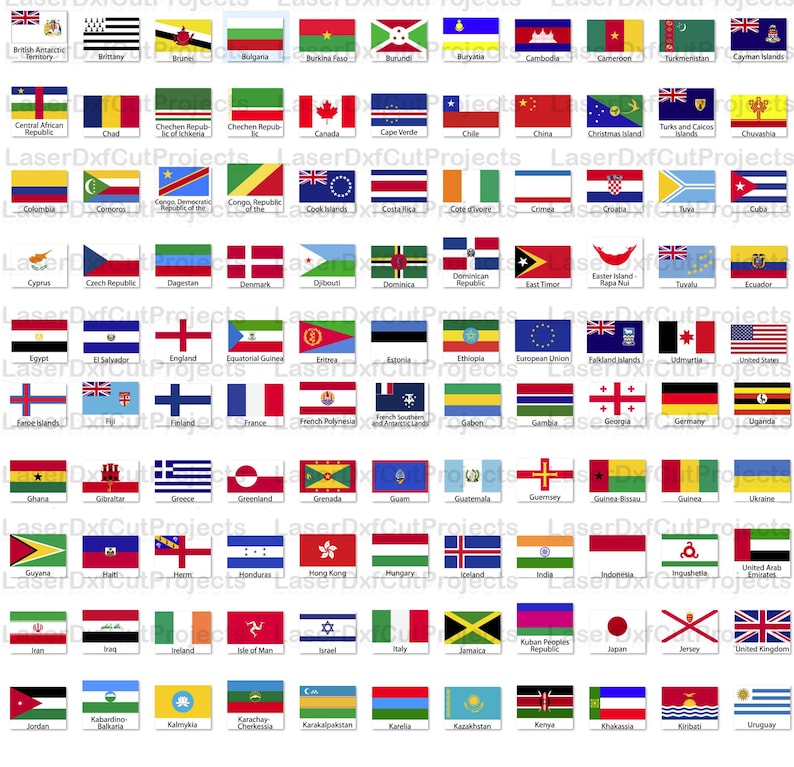 World Flag SVG Bundle: 287 Country Flags (digital Download) - Etsy