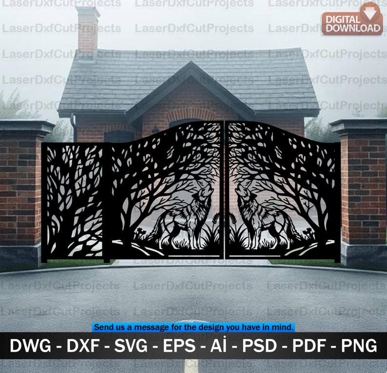 Wolf Door Panel DXF File – CNC Laser Cut Metal Art (digital Download ...
