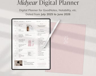 2025 Digital Planner, Portrait Hyperlinked iPad Planner, Goodnotes ...