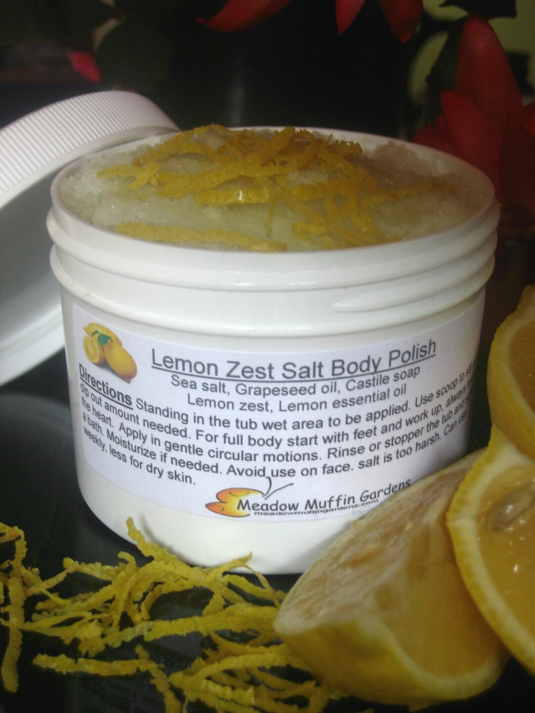 Salt Scrub, Lemon Zest Salt Body Polish, Exfoliate, Soak - Etsy