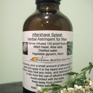 Men's Aftershave, Masculine Herbal Splash Astringent, Yarrow, Herbal ...