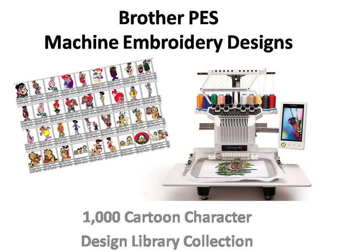 1,000 Cartoon Character Brother PES Format (other Formats Available ...