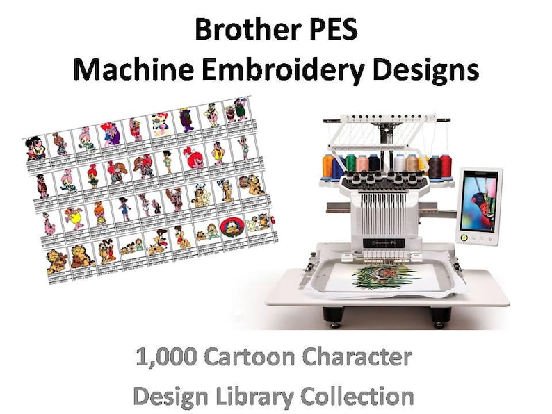 1,000 Cartoon Character Brother PES Format (other Formats Available ...