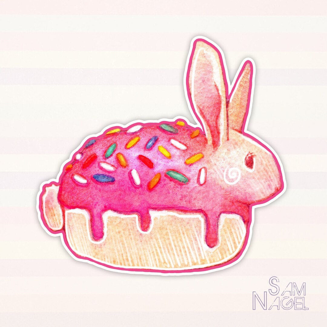 Bun Bun Sprinkle Donut - Vinyl Sticker - Etsy