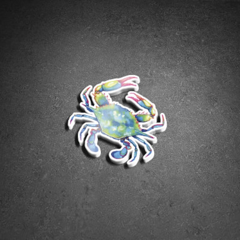 Blue Crab Vinyl Sticker - Etsy