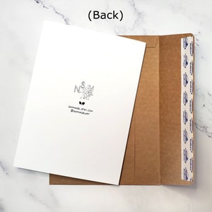 Fan Coral Blue | Greeting Card Blank Inside | A7 5x7" Card With ...