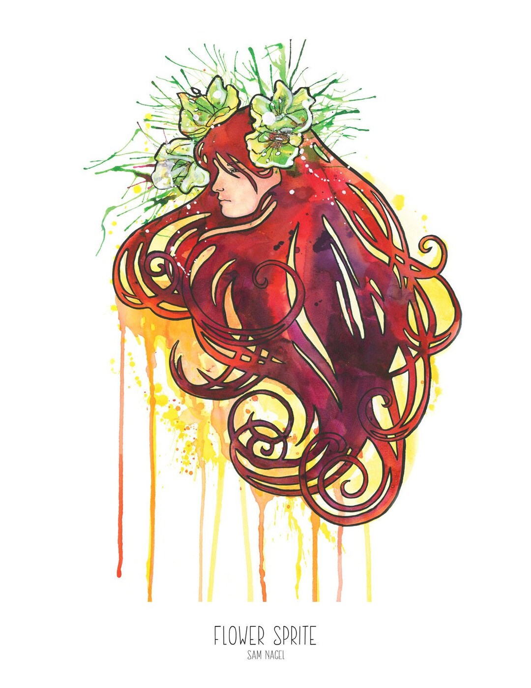 Flower Sprite - Original Watercolor Painting - Etsy