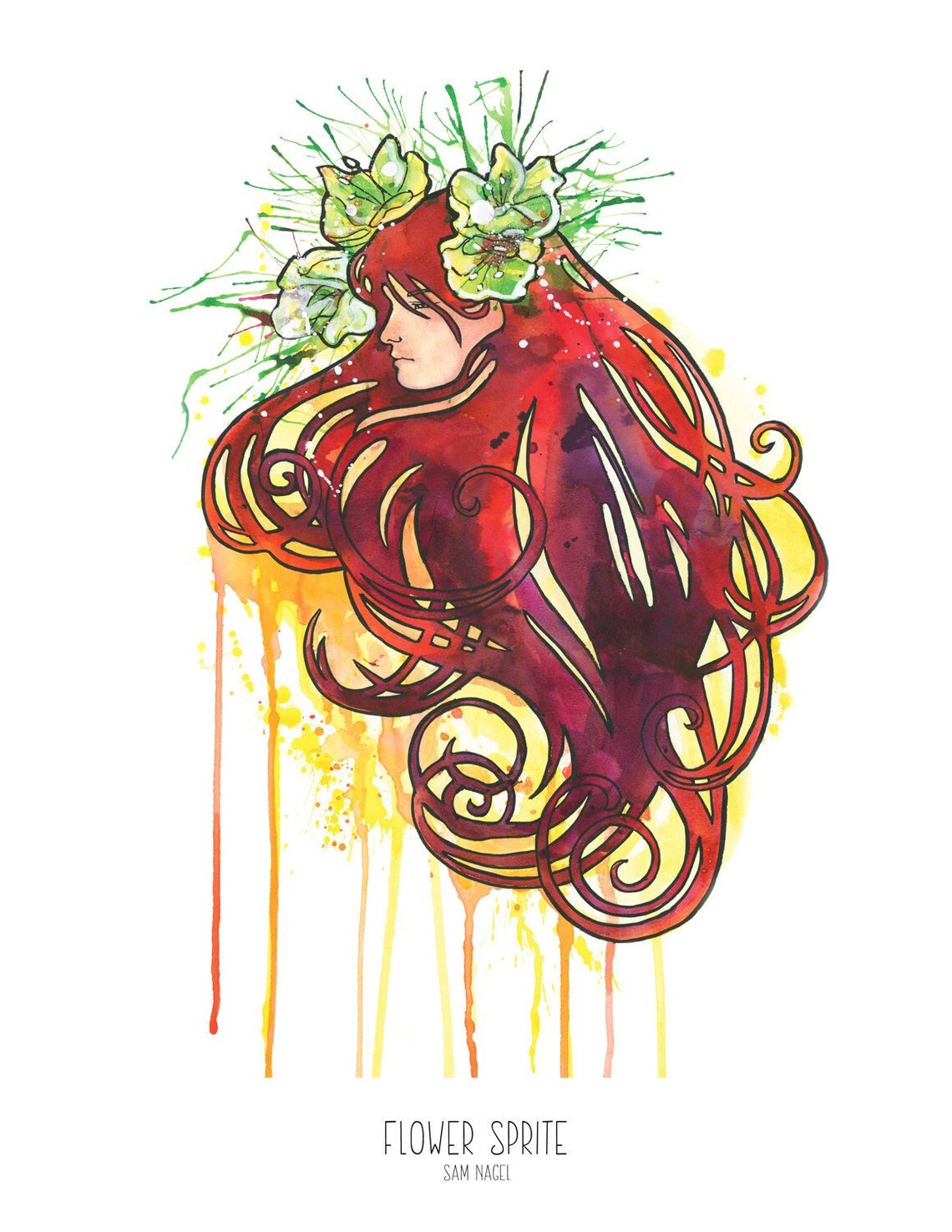 Flower Sprite Original Watercolor Painting | Etsy