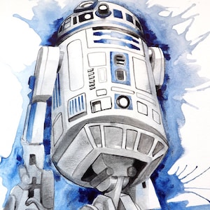 R2D2 (fan Art) - Original Watercolor Painting - Etsy UK