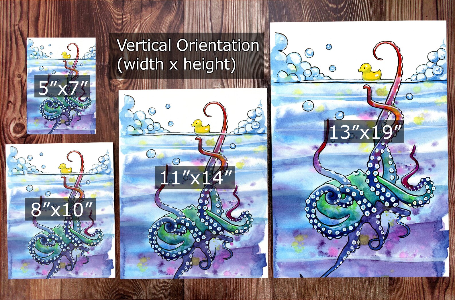 Bath Time Octopus : Art Print Colorful Cute Octopus - Etsy