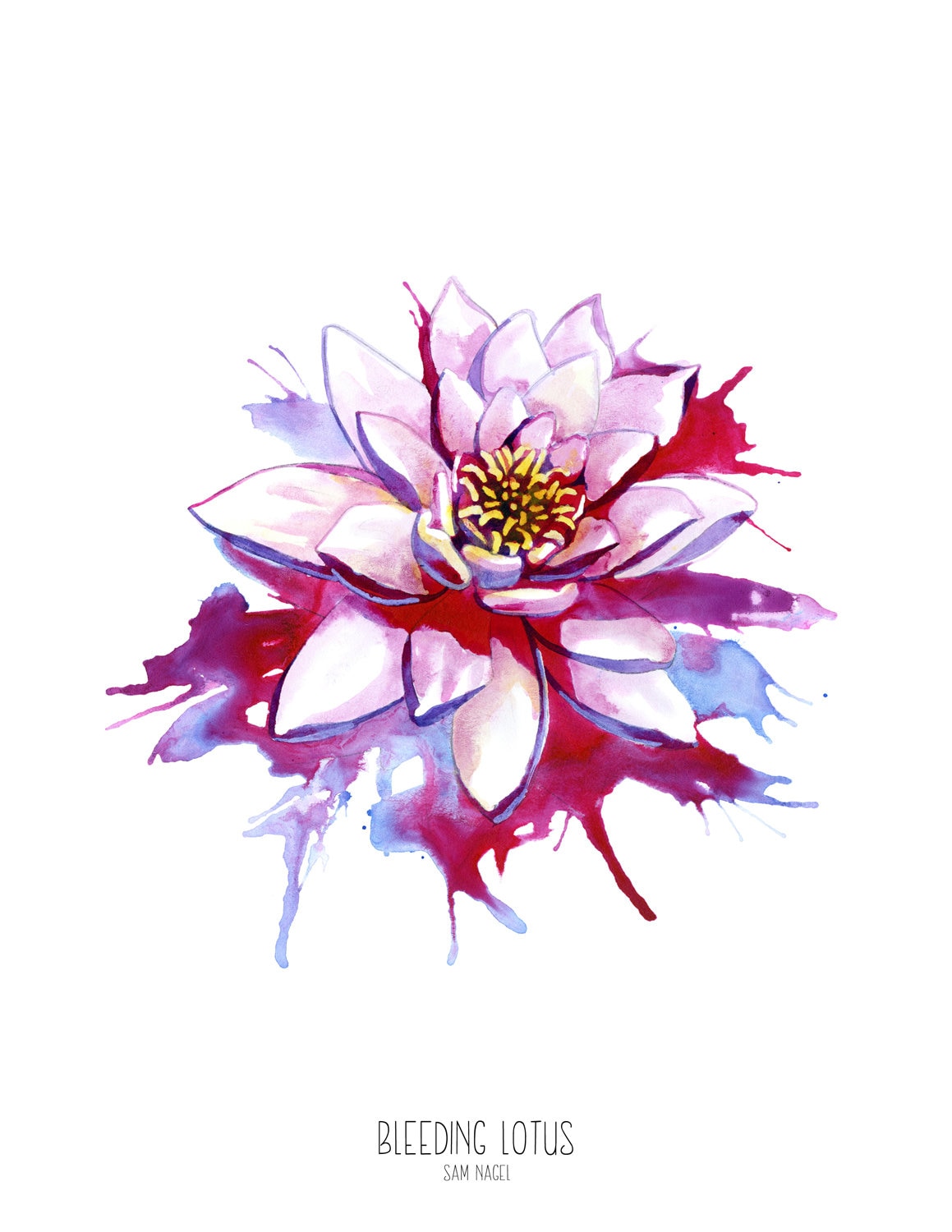 Bleeding Lotus - Original Watercolor Painting - Etsy
