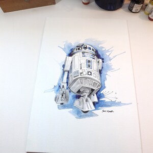 R2D2 (fan Art) - Original Watercolor Painting - Etsy