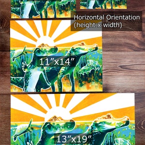 Gator Sunrise : Art Print, Florida Alligator Watercolor Painting - Etsy