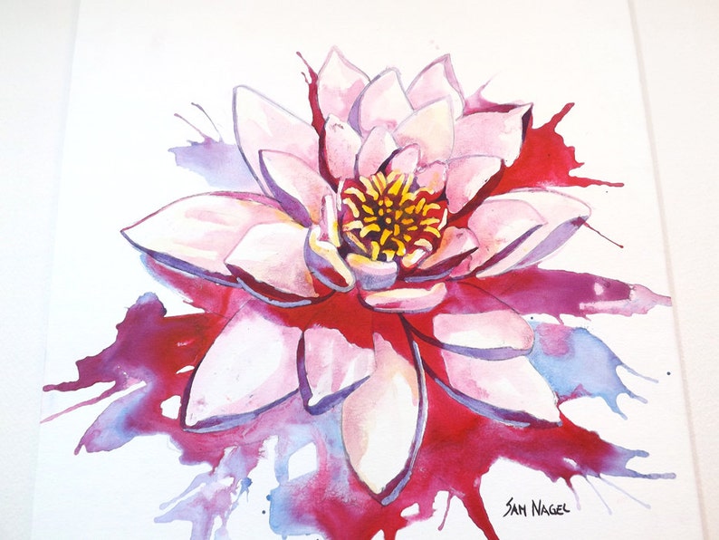 Bleeding Lotus - Original Watercolor Painting - Etsy