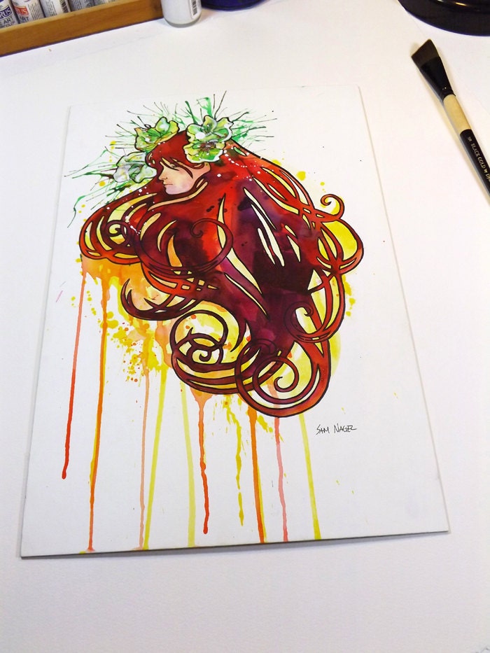 Flower Sprite Original Watercolor Painting | Etsy