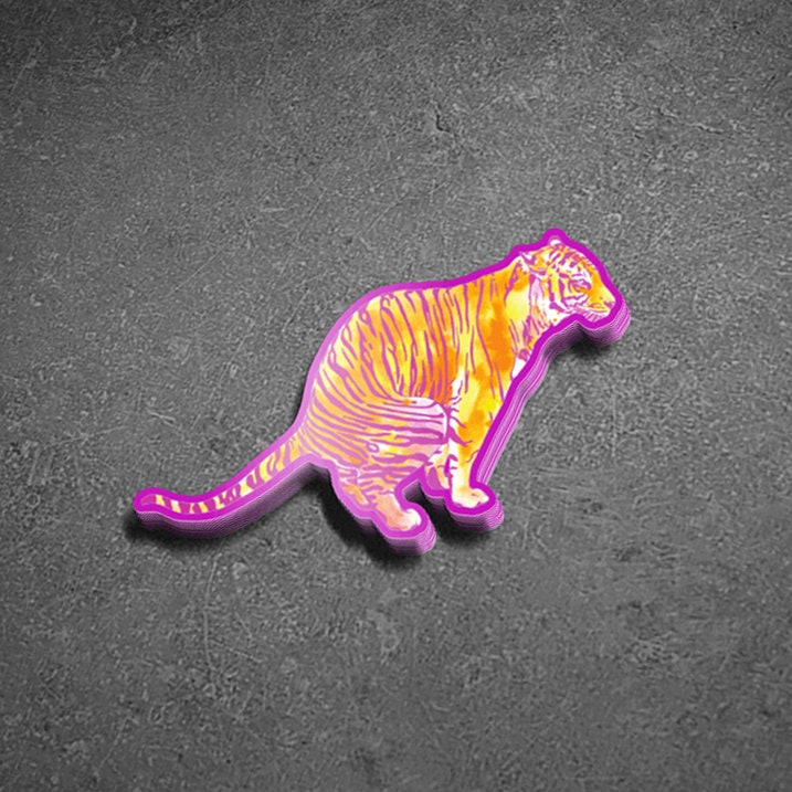 Shitting Tiger vinyl sticker | Etsy