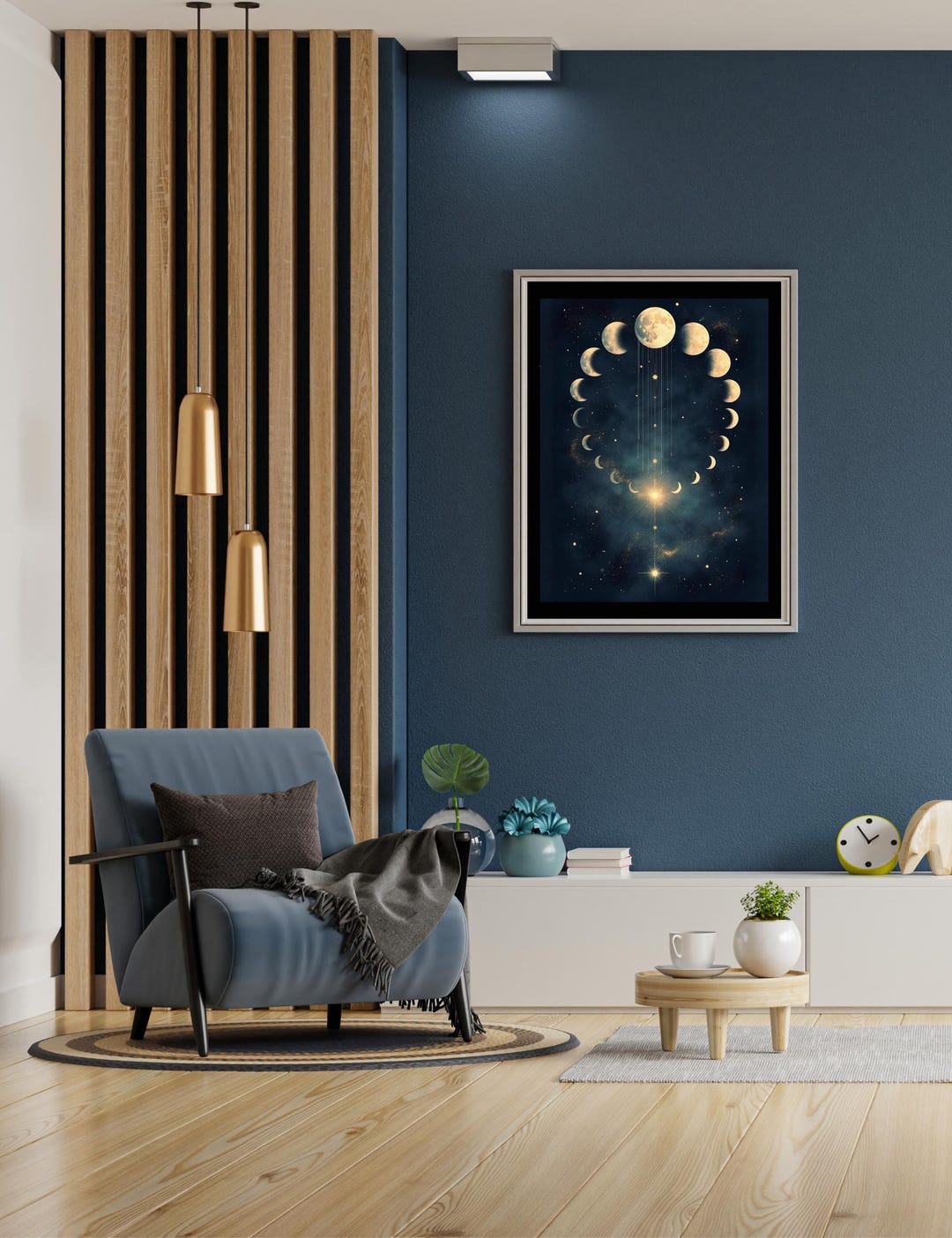 Printable AI Generated Moon Phase Wall Art for Astronomy Lovers Instant ...