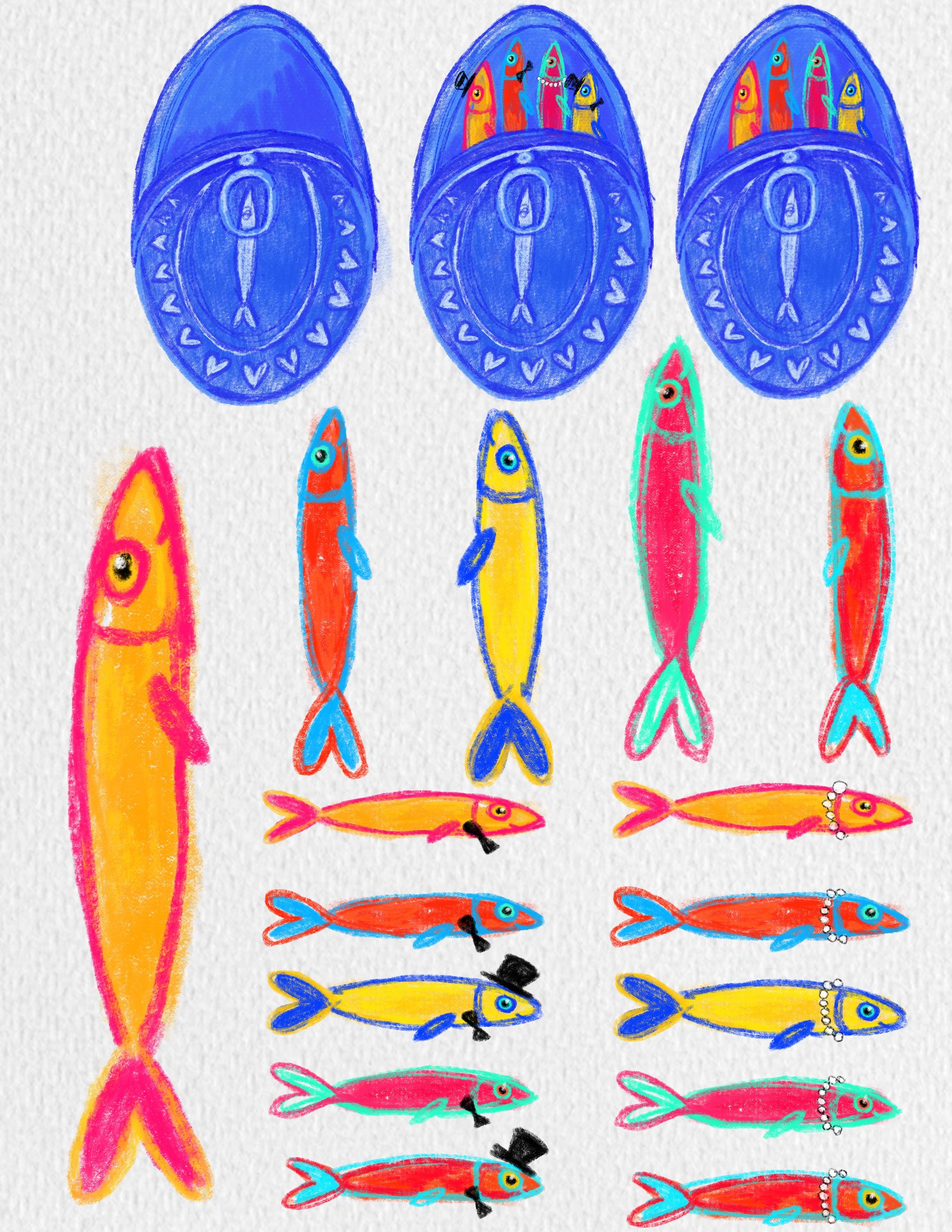 Hand-drawn Colorful Fish Illustration Assorted PNG Pack for Download ...