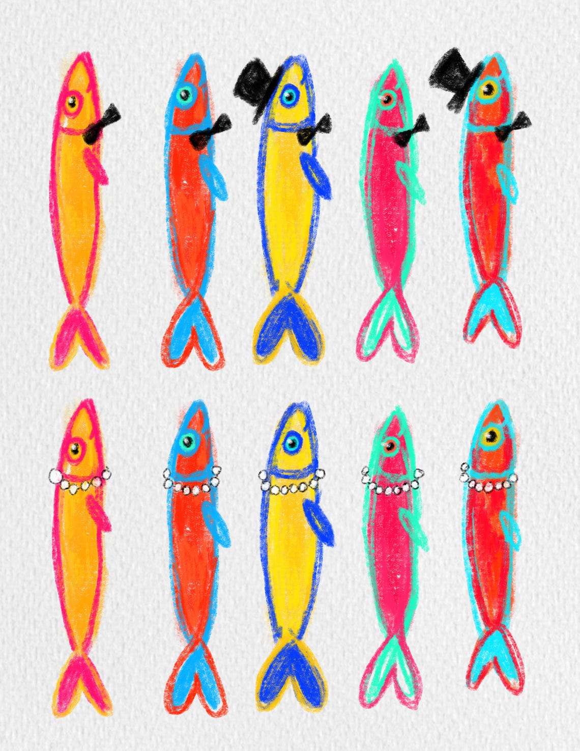Hand-drawn Colorful Fish Illustration Assorted PNG Pack for Download ...