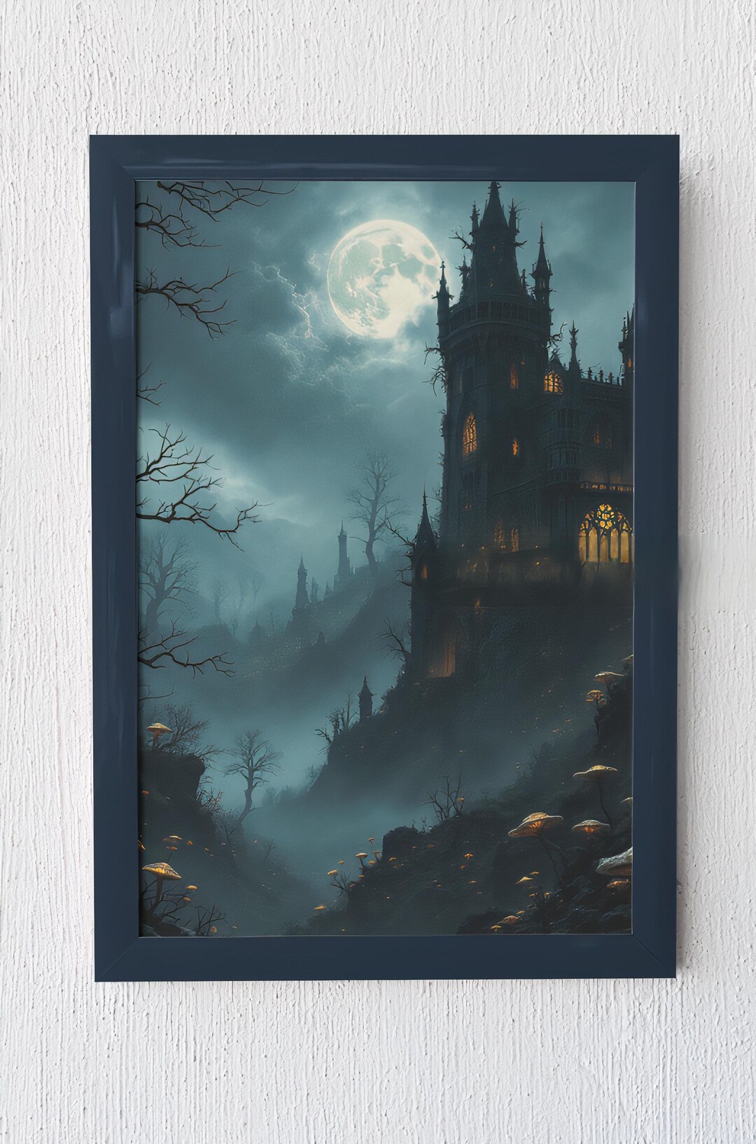 Dark Gothic Castle Wall Art | Haunted Fantasy Landscape | Digital ...