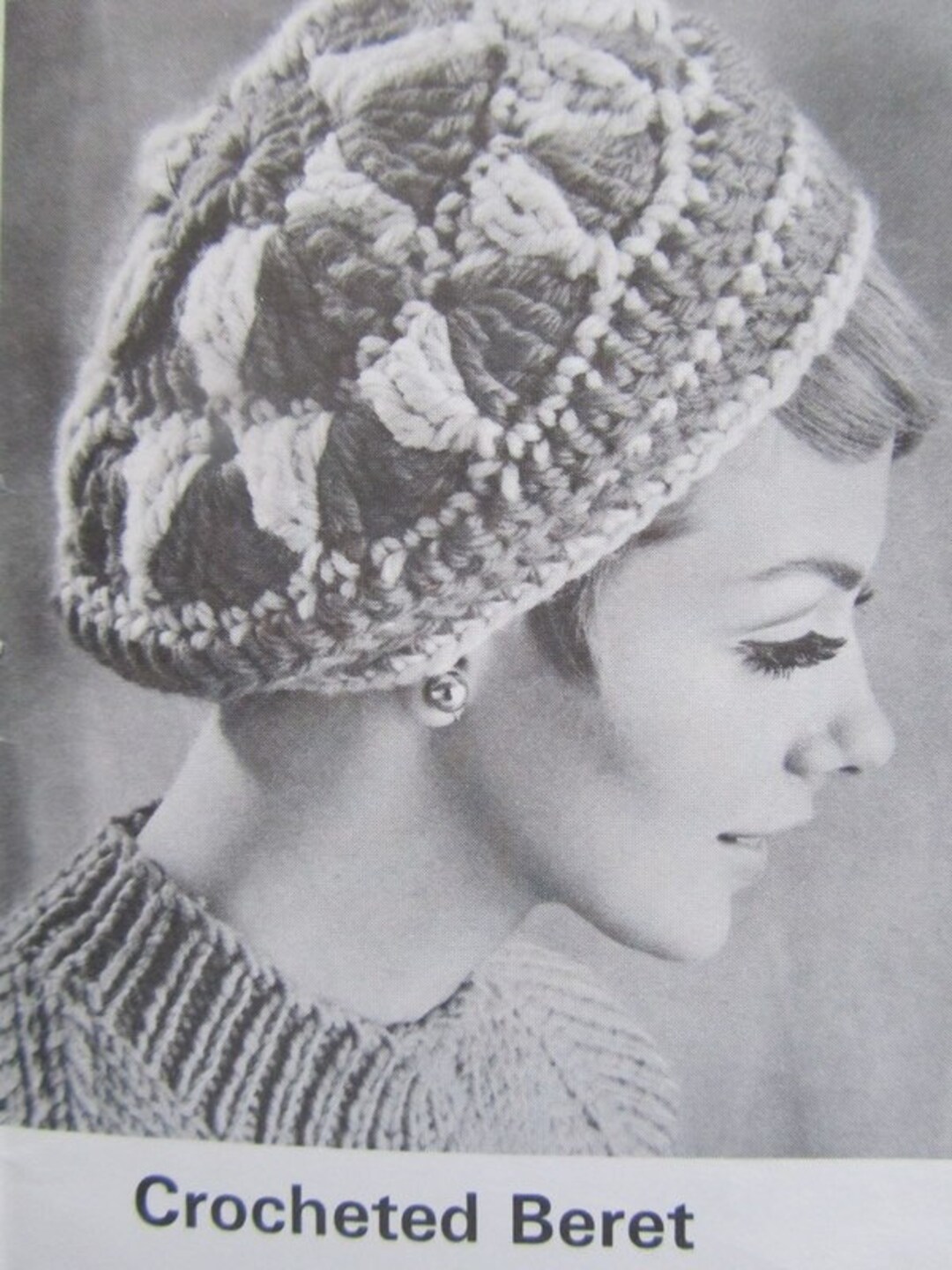 Crocheted Hat Pattern - Vintage PDF Pattern, Crochet Beret Pattern 118n ...