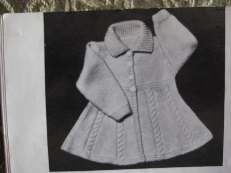 Vintage Knitting Pattern Infant and Toddler Girl's Flared Coat PDF ...