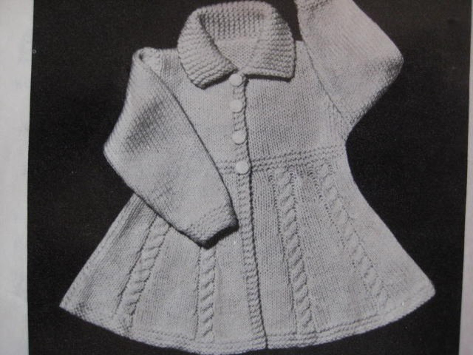 Vintage Knitting Pattern Infant and Toddler Girl's Flared Coat PDF ...