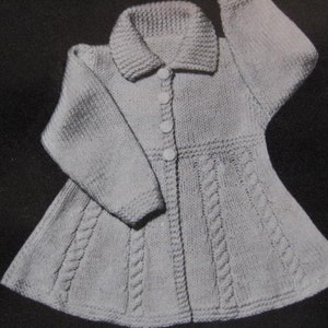 Vintage Knitting Pattern Infant and Toddler Girl's Flared Coat PDF ...