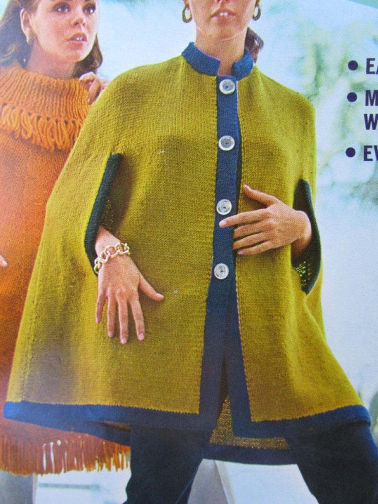 2 Knitted Cape Patterns - 1960's Vintage Patterns, 2 Knit Cape Patterns ...