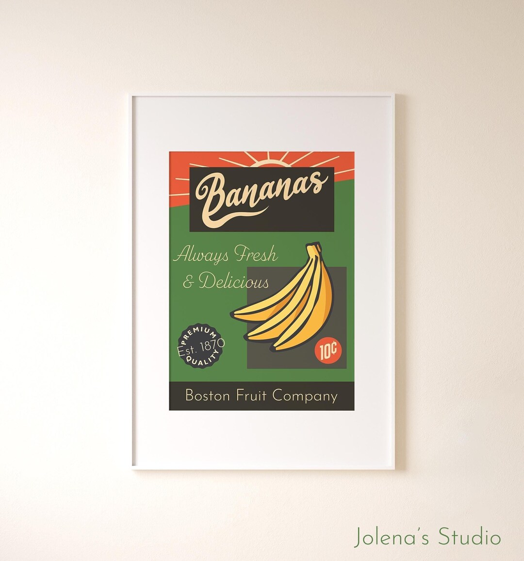 Retro Banana Ad Poster | Old-time Grocery Ad | Vintage Advertising ...