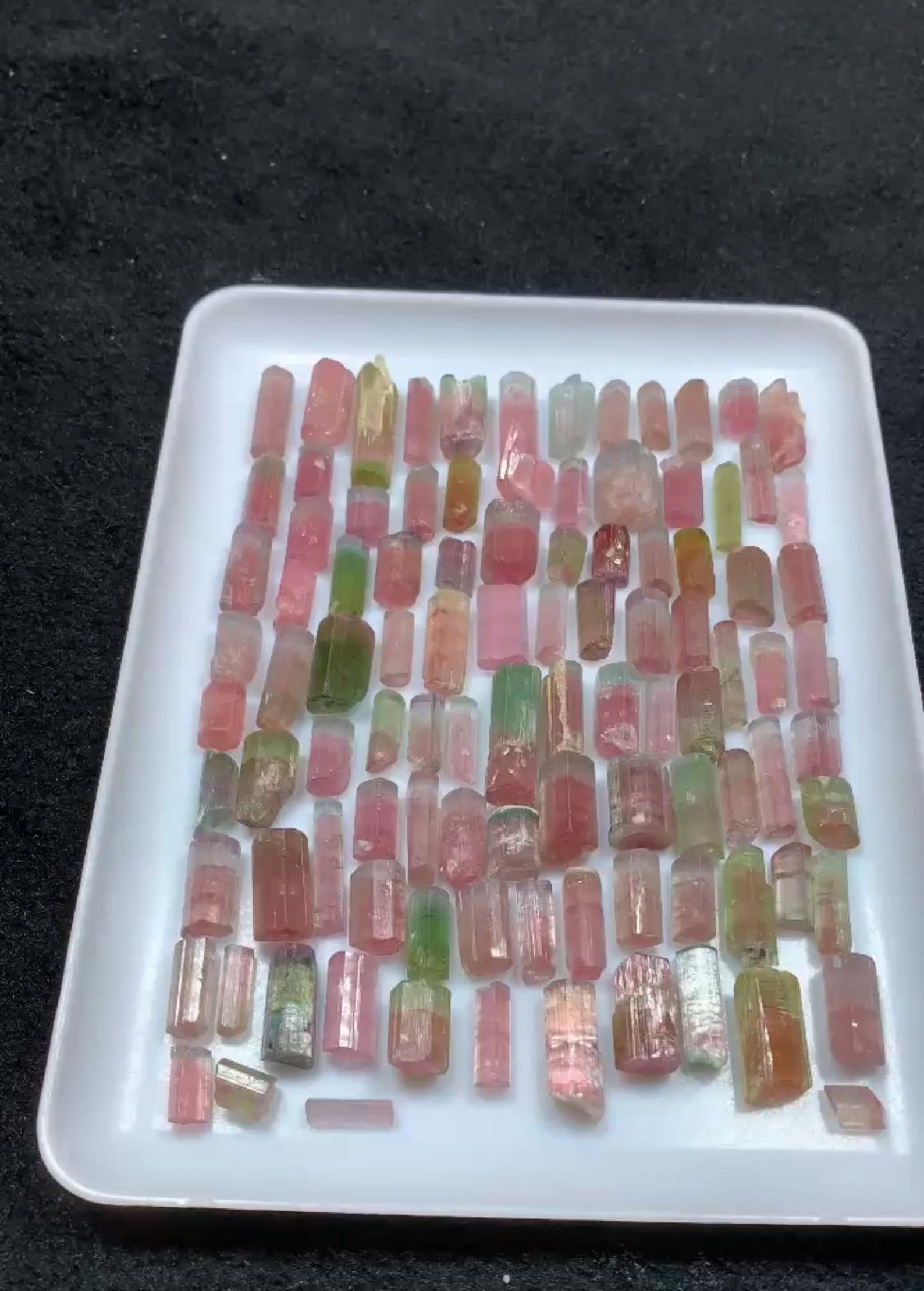 Stunning Raw Watermelon Tourmaline Crystal Set | Natural Bi-color ...