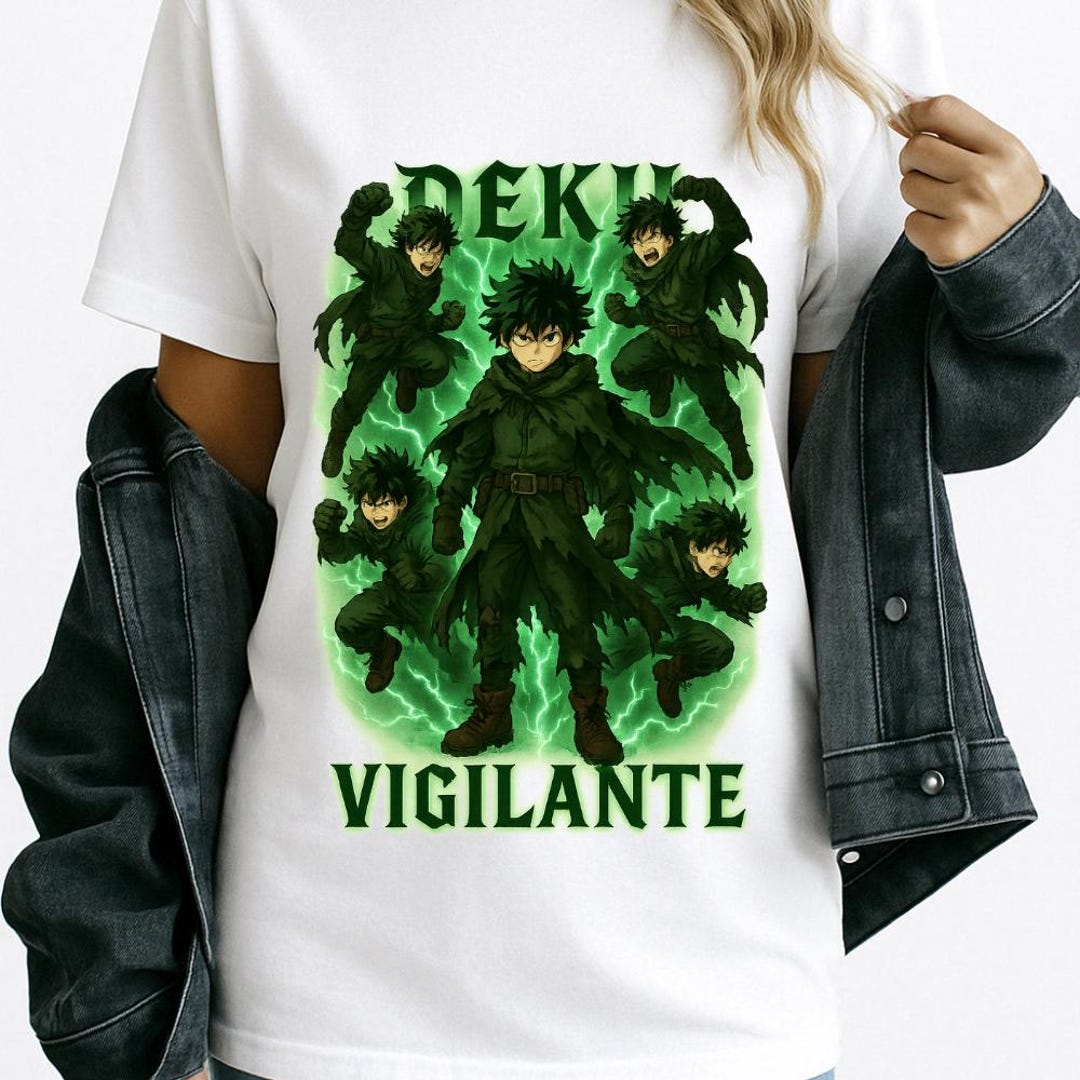 Izuku Midoriya Deku T-shirt, Vigilante Deku, Anime Shirt, Custom Pose ...