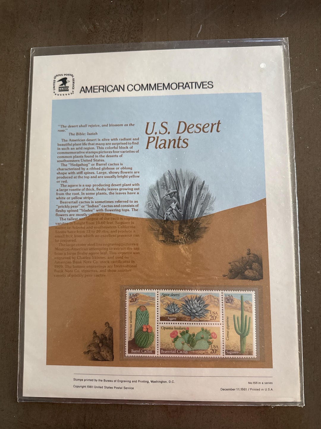 Desert Plants – 1981 American Commemorative Panel (series No. 156) - Etsy