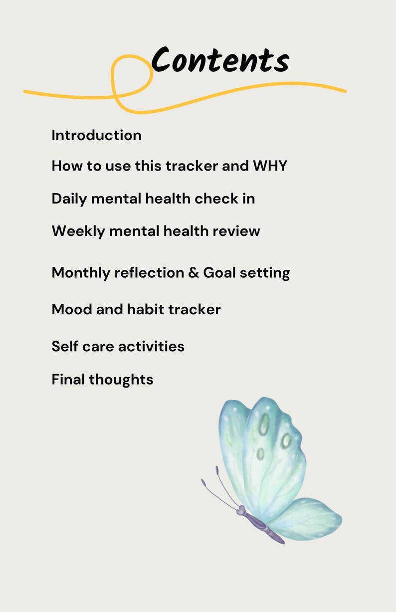 Mental Health Tracker | Printable Digital Download | Daily, Weekly ...