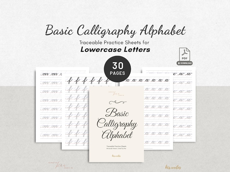 Printable Calligraphy Practice Sheets Handwriting Alphabet Worksheet ...