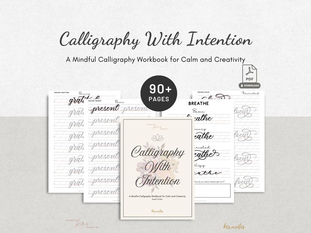 Mindful Brush Pen Calligraphy Workbook for Beginners and Intermediate ...
