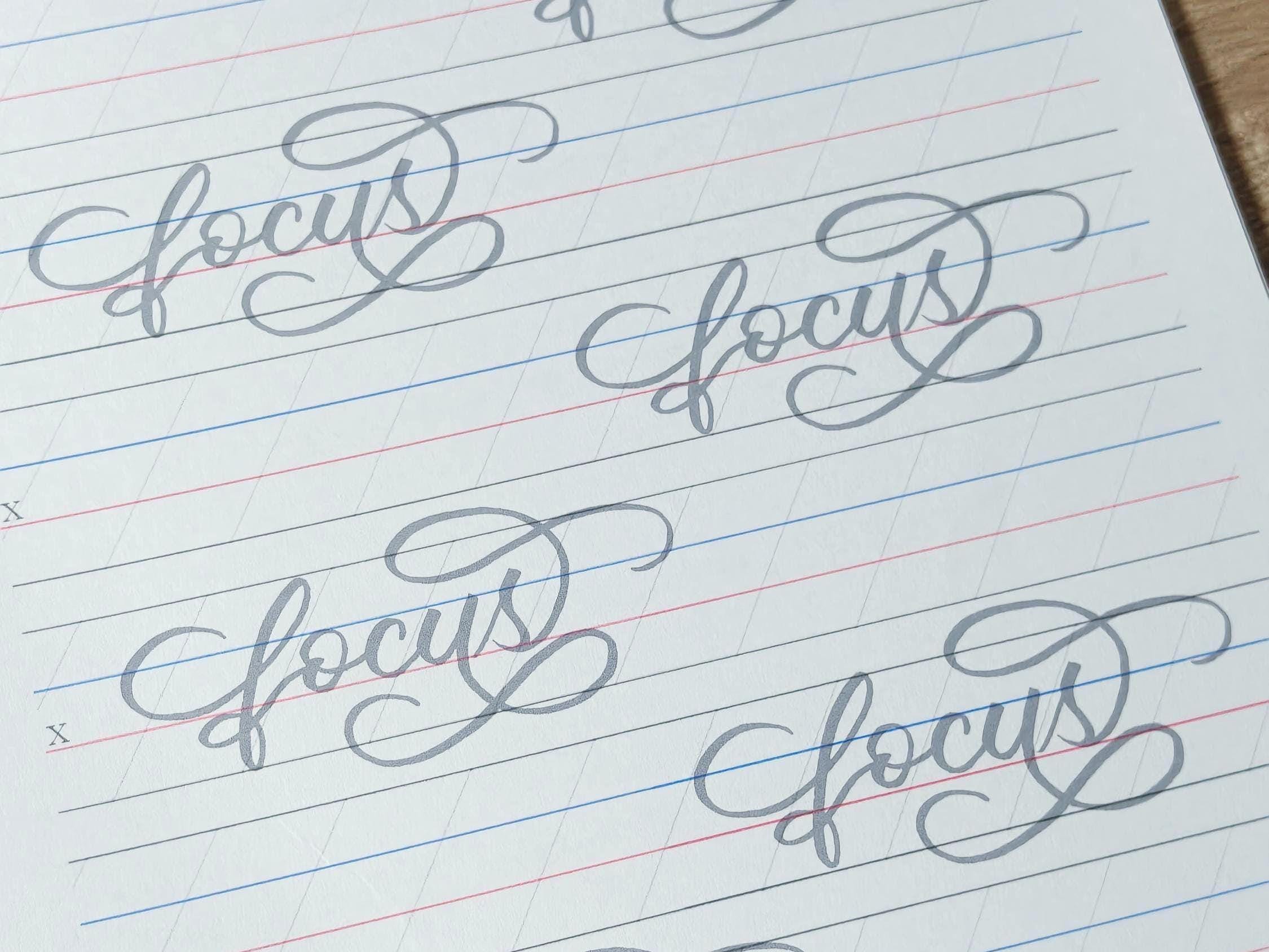Printable Flourished Calligraphy Variation Practice Worksheets Modern ...