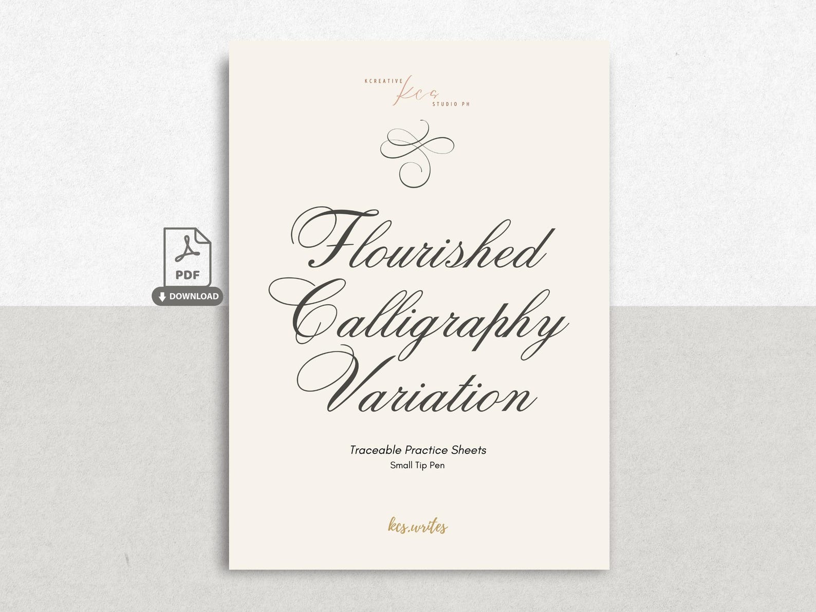 Printable Flourished Calligraphy Variation Practice Worksheets Modern ...