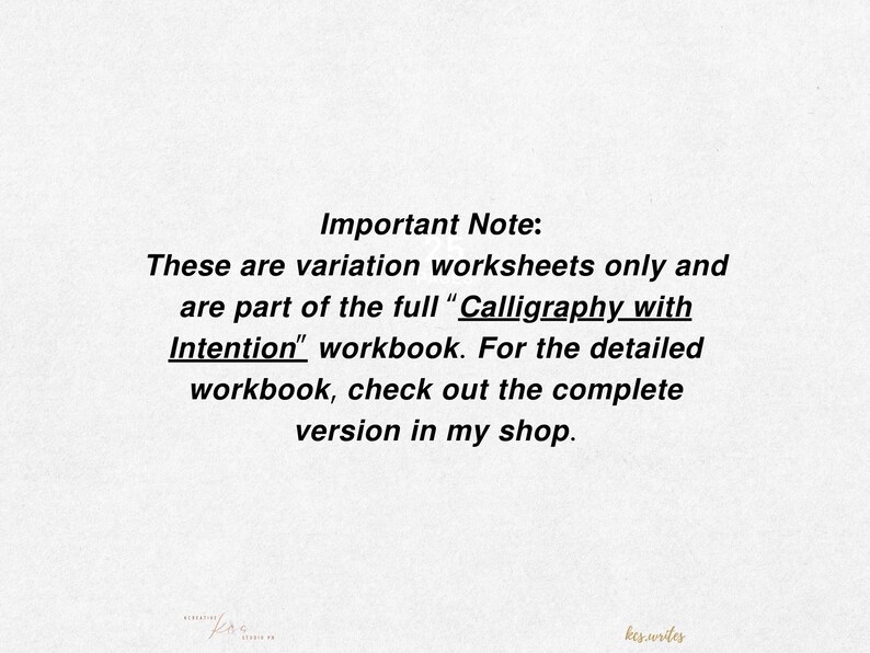 Printable Wispy Calligraphy Variation Practice Worksheets Modern Brush ...