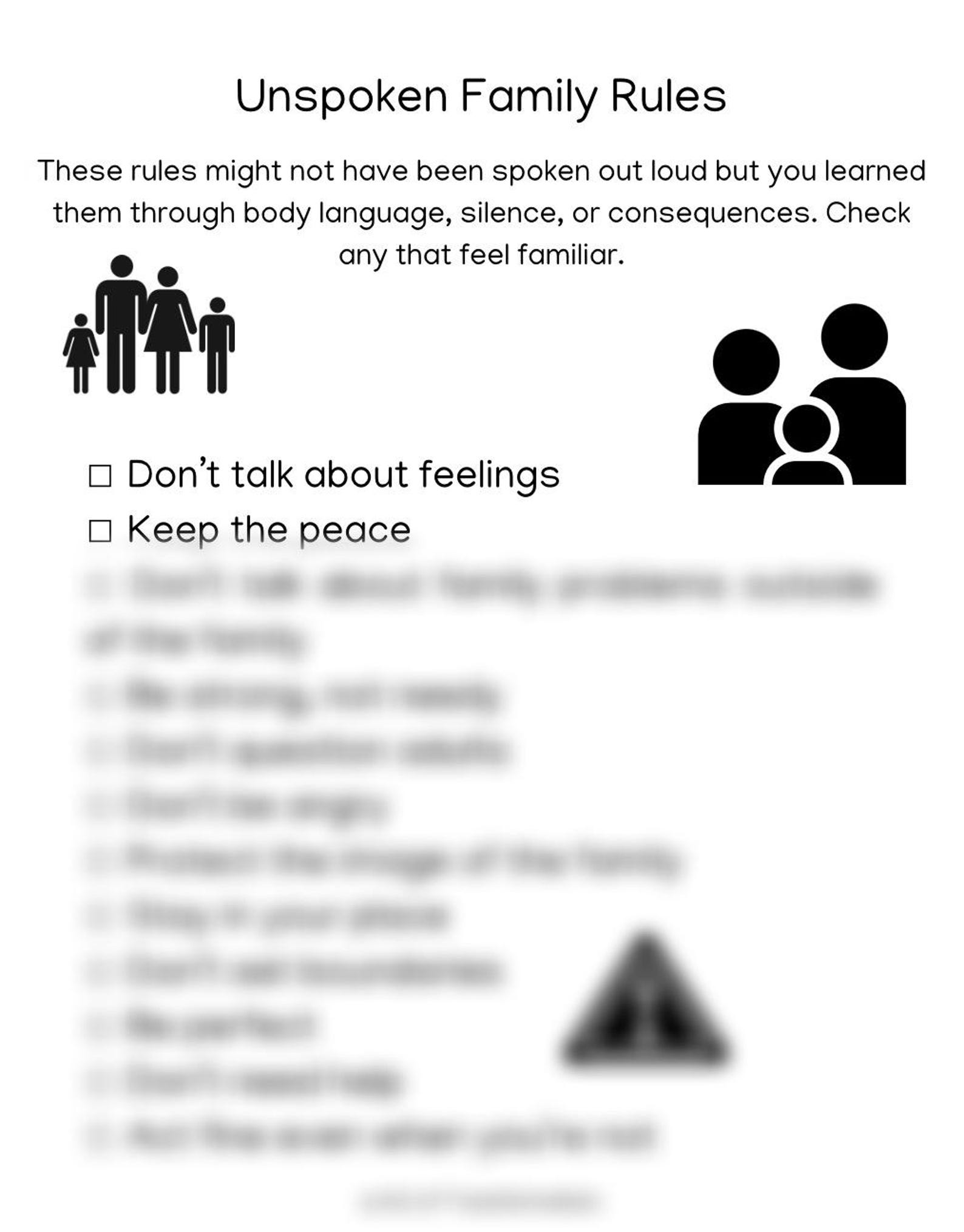 Family Roles Worksheet Bundle: Healing Unspoken Dynamics (PDF) - Etsy