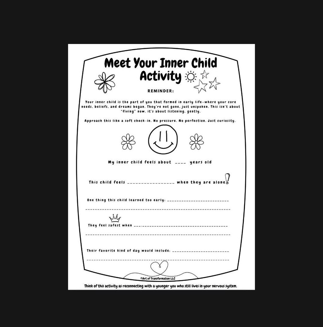 Speak, Soothe, See – Inner Child Healing Worksheets for Emotional ...