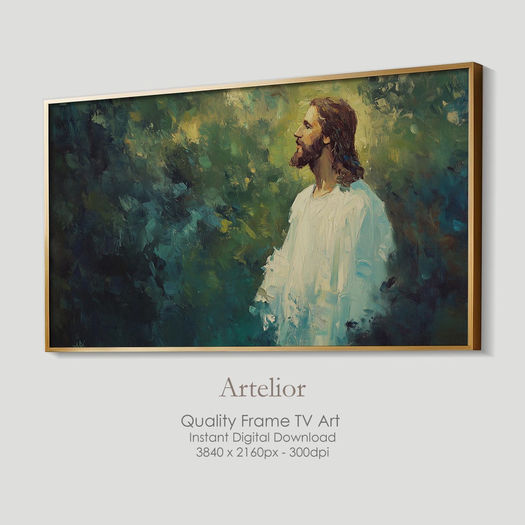 Jesus Painting, Frame TV Art, Jesus Christ Picture, Jesus Portrait ...