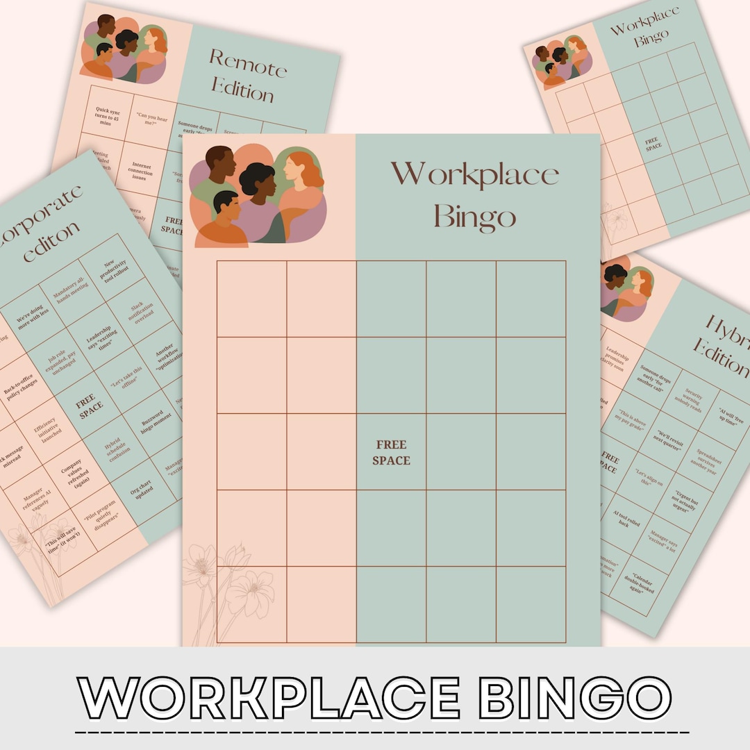 Workplace Bingo – Funny Office & Remote Team Icebreaker Game, Corporate ...