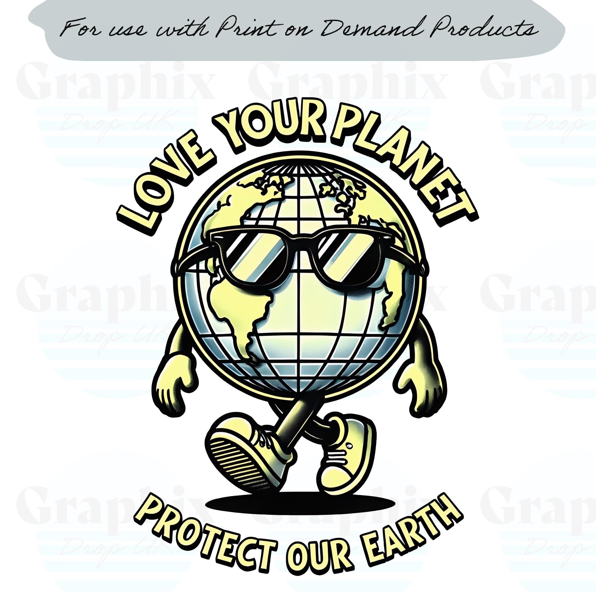 Earth Day PNG, Love Your Planet Sublimation Design, Eco Friendly Save ...