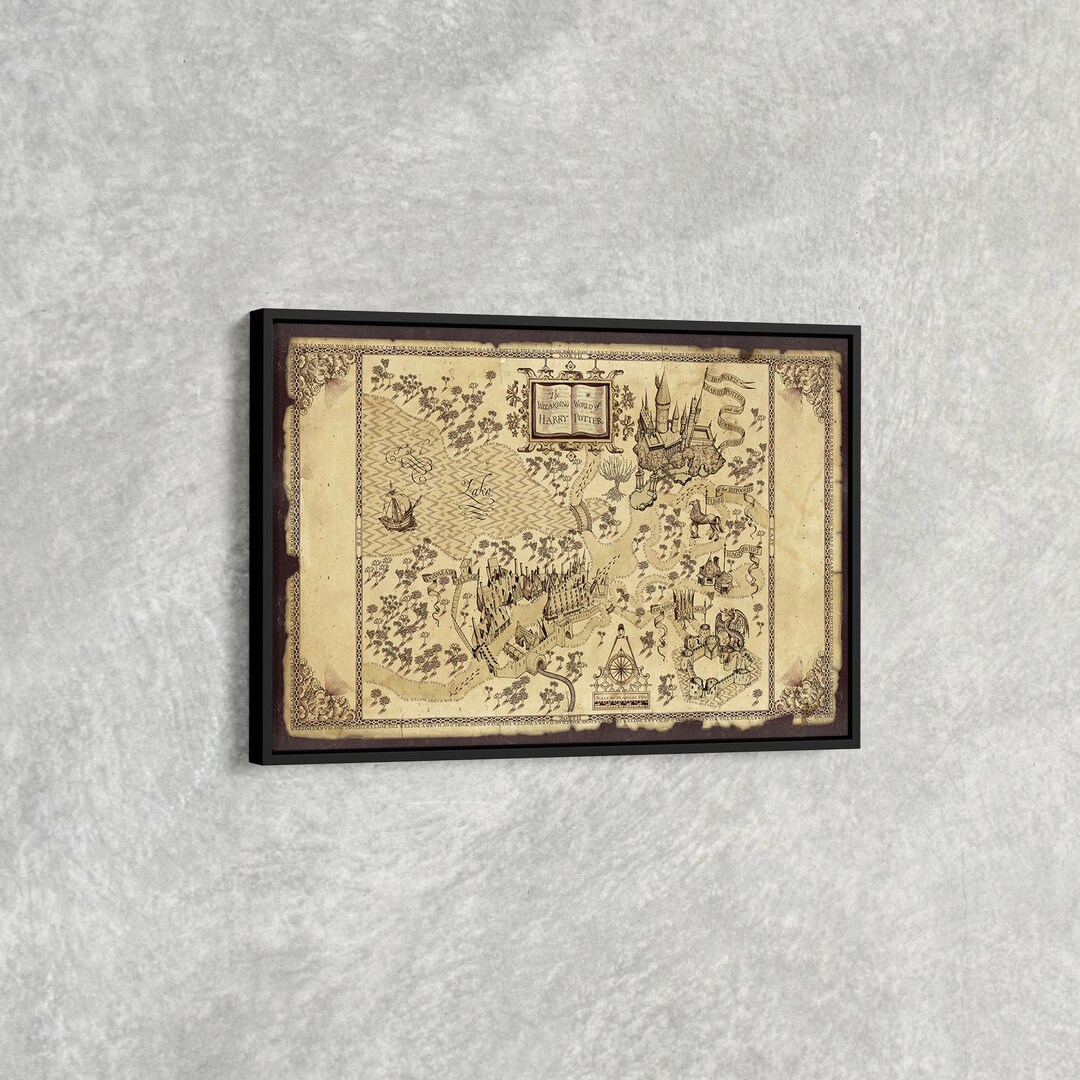 Harry Map Poster, Magical World Map, Vintage Wall Decor, Harry World ...