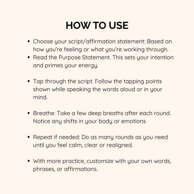 EFT Tapping Affirmation Cards + Scripts | Quick Emotional Reset ...